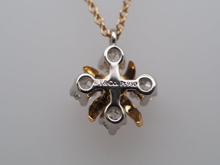 Tiffany and Co. Lynn Diamond Pendant 18k Yellow Gold and Platinum For ...