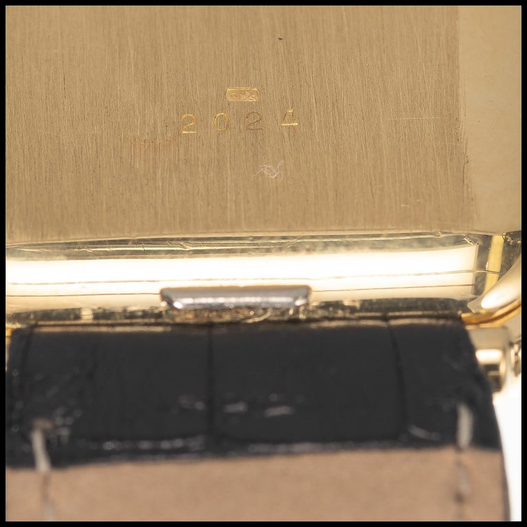 Tiffany and Co. Men's Yellow Gold Chopard Tank Wristwatch at 1stDibs