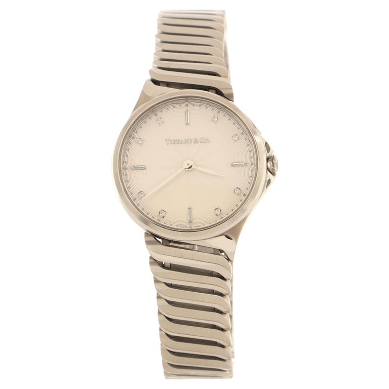 Tiffany and Co. Metro 2-Hand Quartz Watch Stainless Steel with Diamond ...