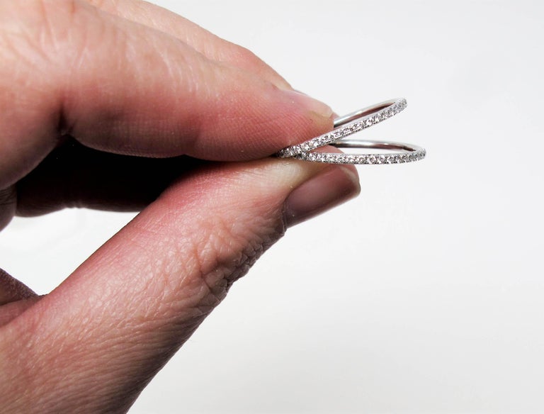 Tiffany and Co. Metro Diamond Band Stacking Rings, Matched Set in 18K ...