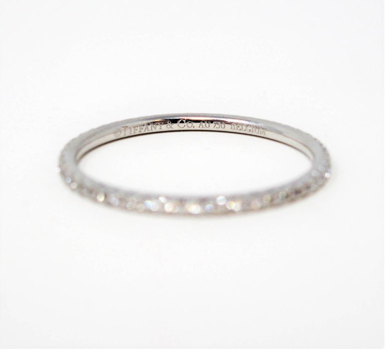 Tiffany and Co. Metro Diamond Band Stacking Rings, Matched Set in 18K ...