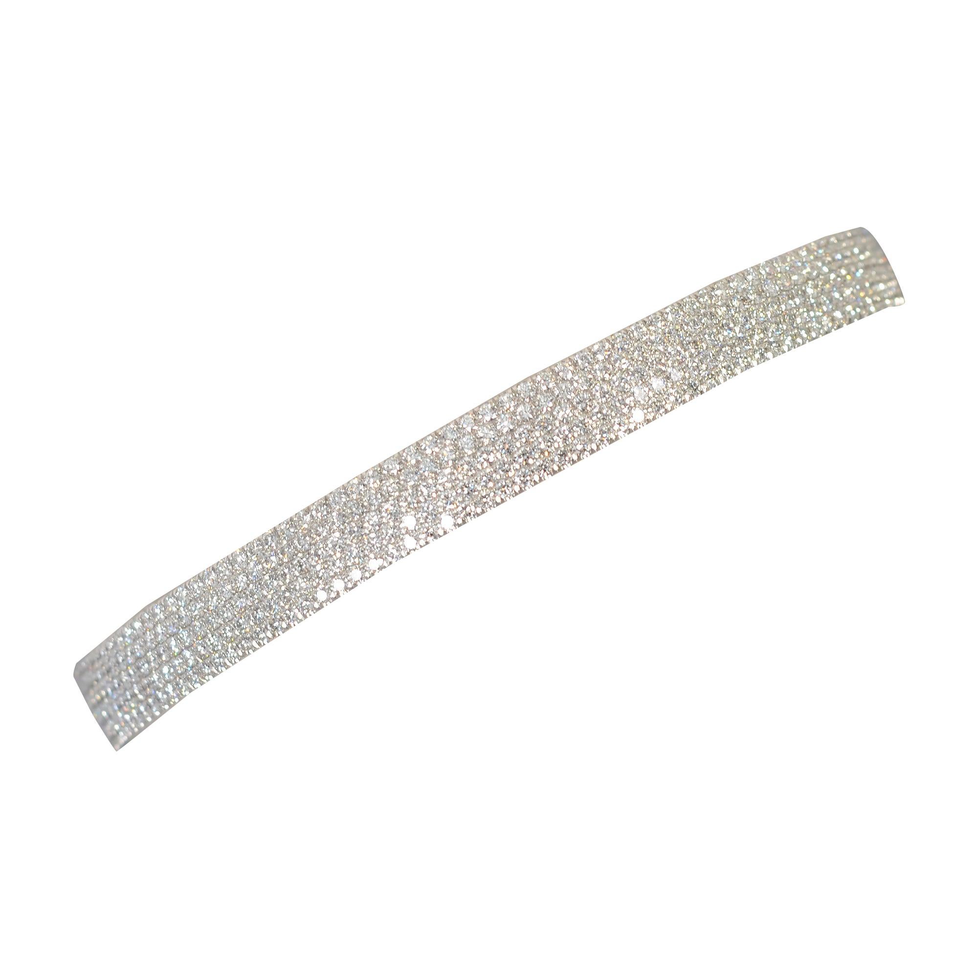 Tiffany and Co. Diamond Platinum Bangle Bracelet at 1stDibs