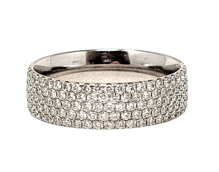 Tiffany and Co. Metro Five-Row Pave Diamond Eternity Band Ring in 18 ...