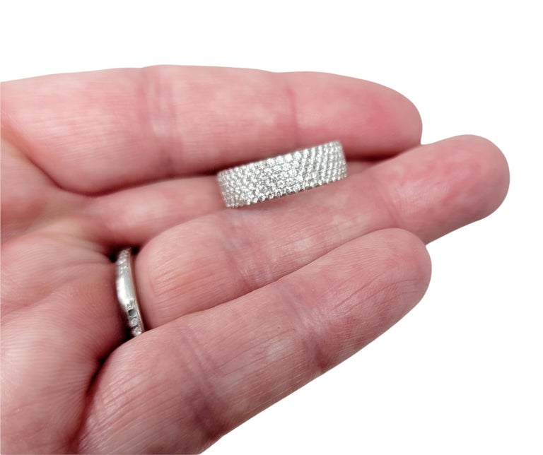 Tiffany and Co. Metro Five-Row Pave Diamond Eternity Band Ring in 18 ...