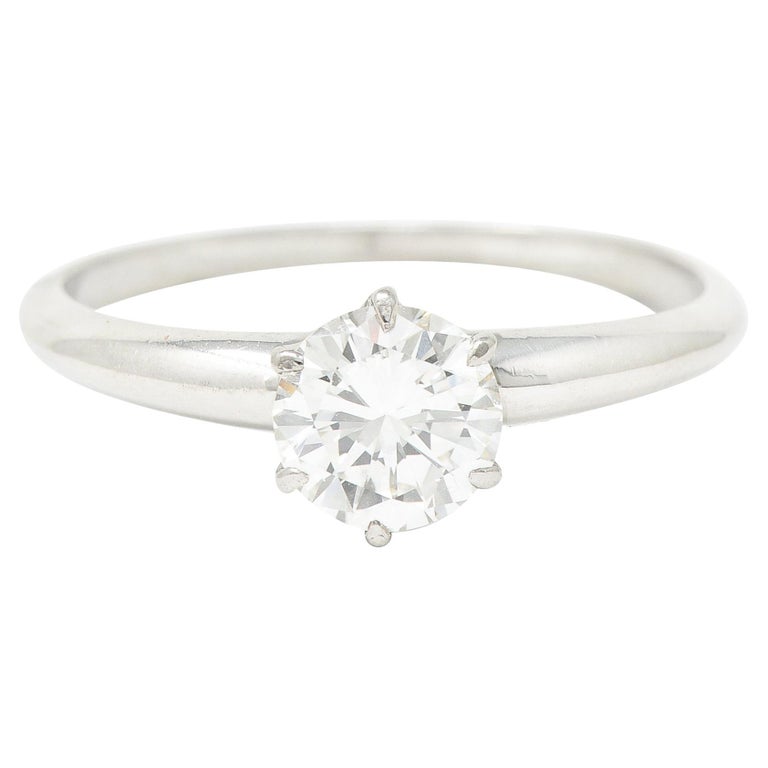 Tiffany and Co. Mid-Century 0.60 Carat Diamond Platinum Solitaire ...