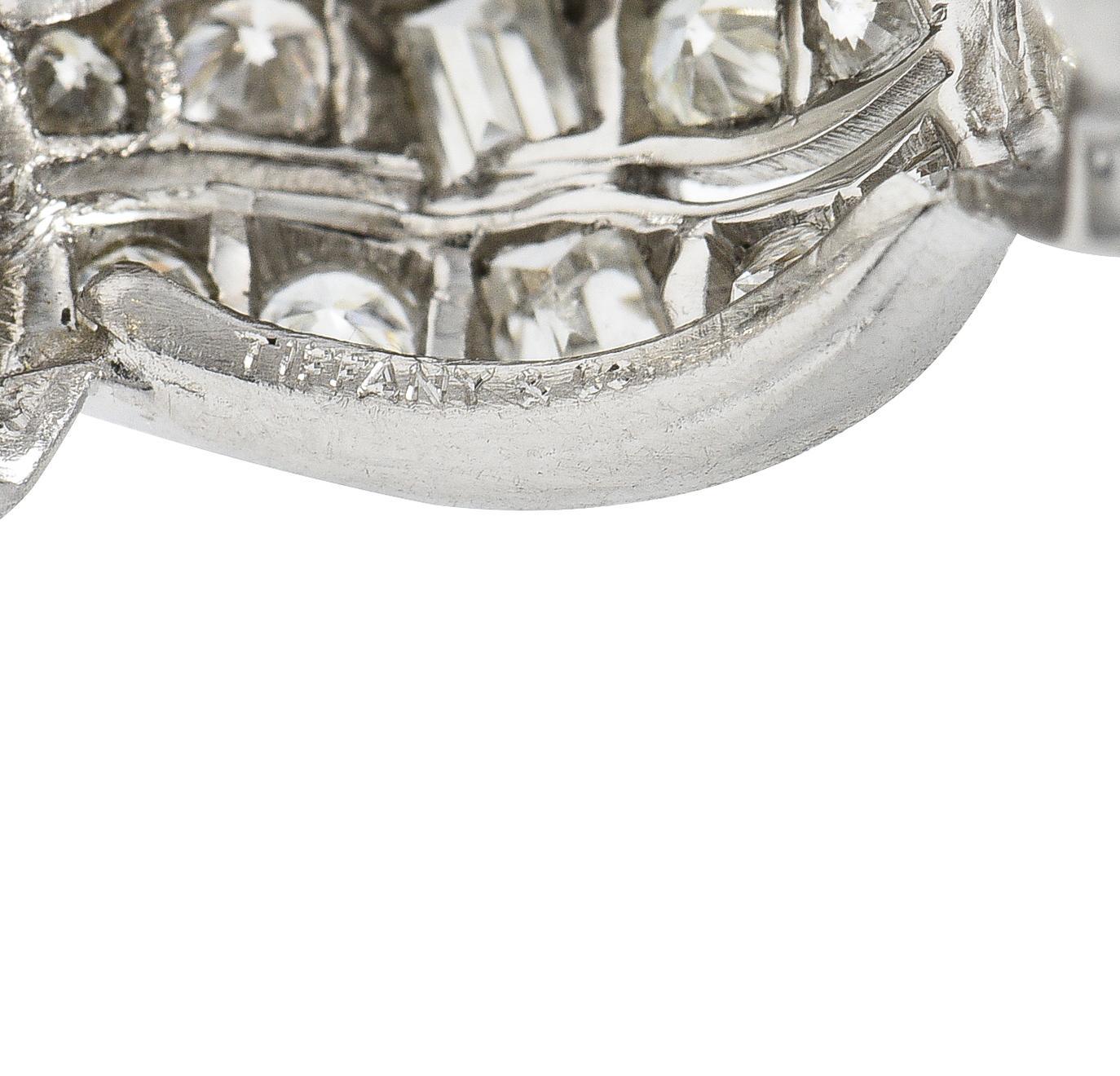 Tiffany and Co. Mid-Century 2.44 CTW Diamond Platinum Marquise Ribbon ...