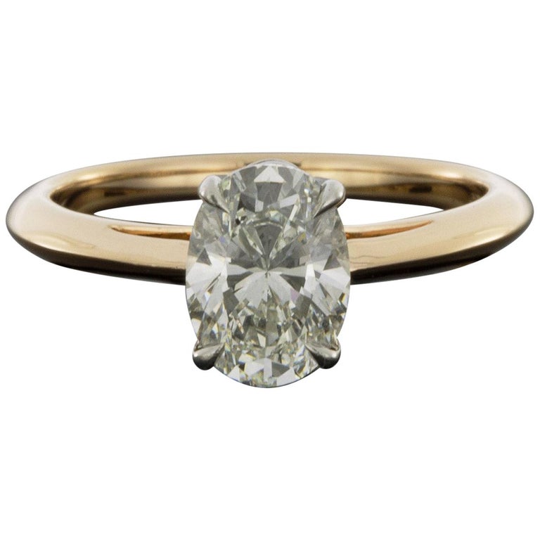Tiffany and Co. Mixed Metals 1.26 Carat Oval Diamond Solitaire ...