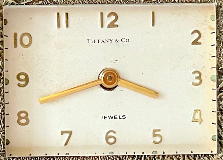 Tiffany and Co. Modern Cast Bronze 'Rockwork' Table Clock, Swiss ...