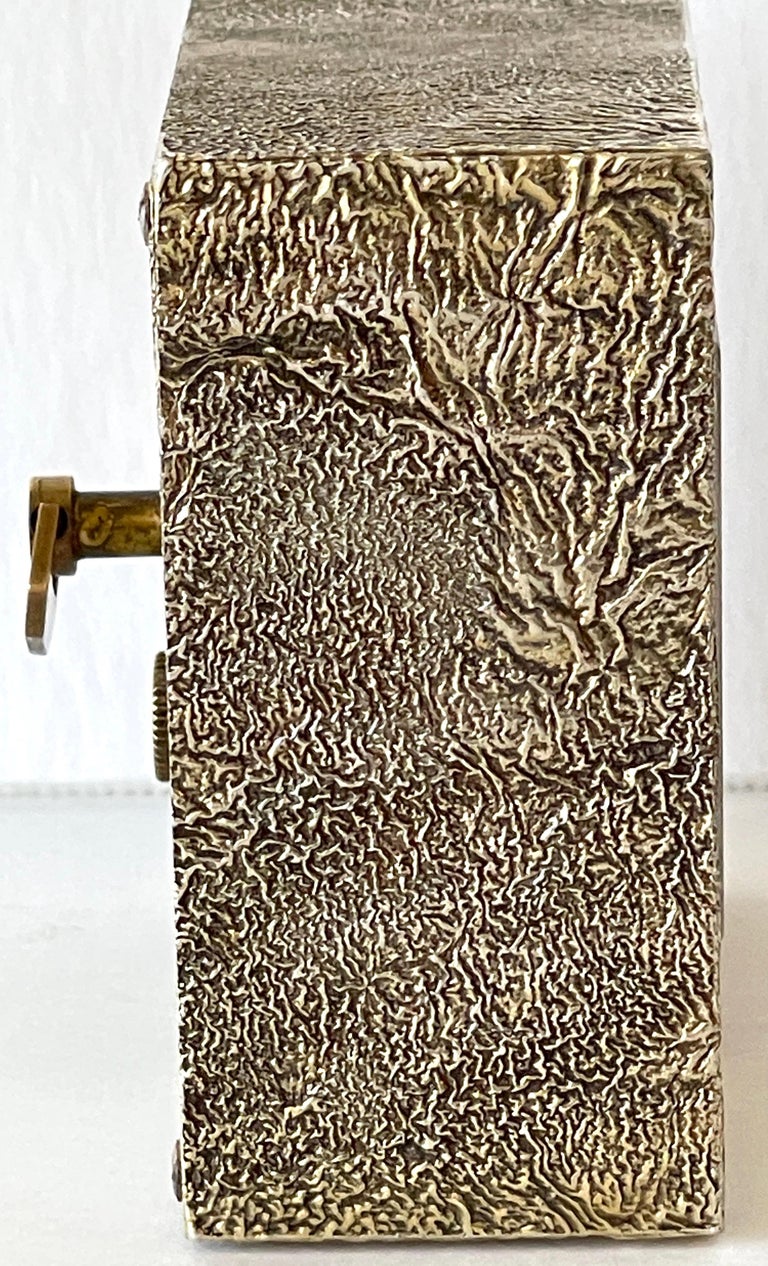 Tiffany and Co. Modern Cast Bronze 'Rockwork' Table Clock, Swiss ...