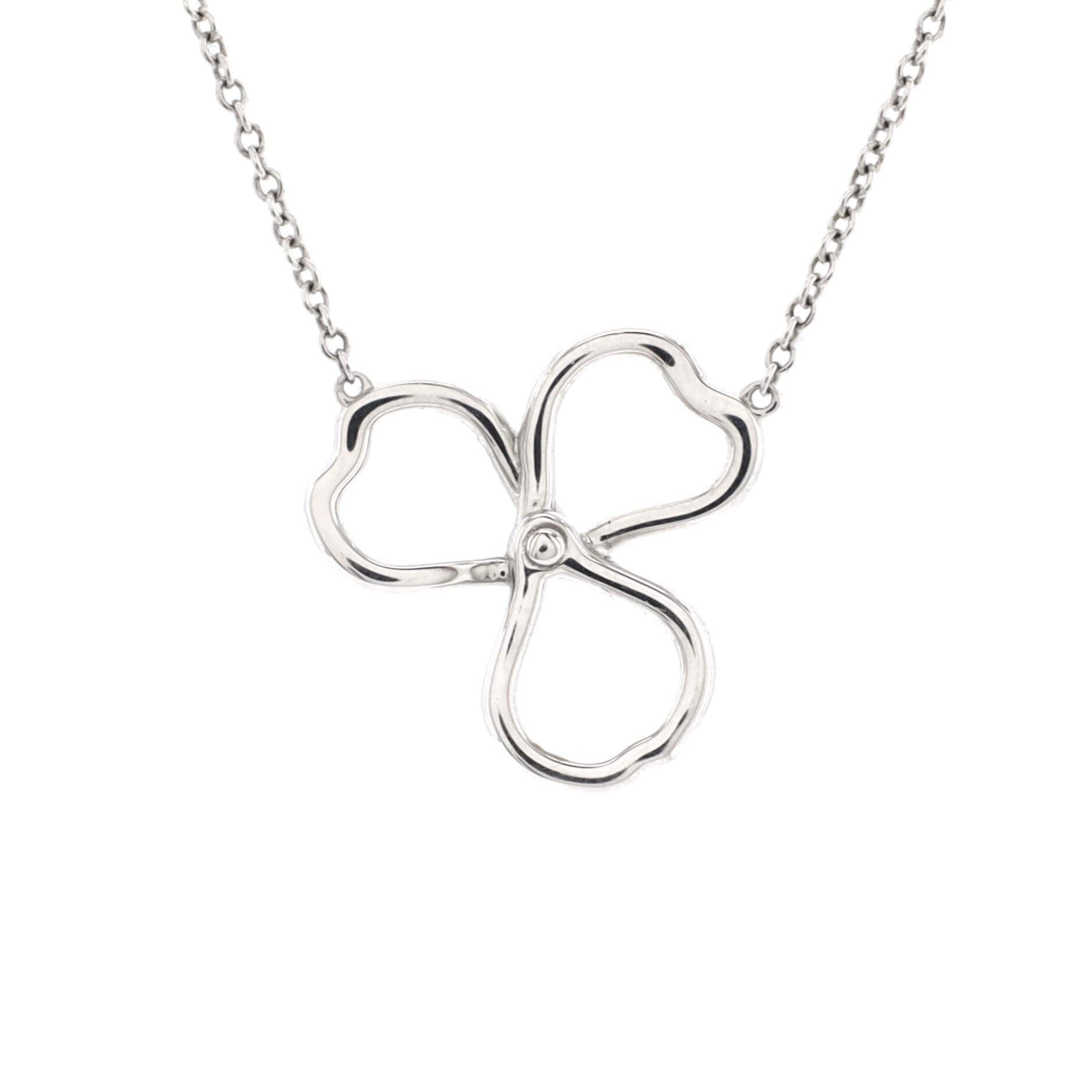 Tiffany and Co. Open Paper Flower Pendant Necklace Platinum and ...
