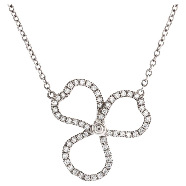 Tiffany and Co. Open Paper Flower Pendant Necklace Platinum and ...