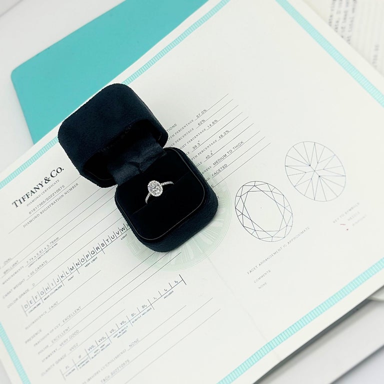 Tiffany and Co. Oval Diamond Soleste 1.33 tcw D VVS2 Engagement Ring ...