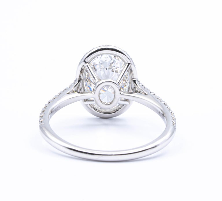 Tiffany and Co. Platinum Soleste Oval Diamond Engagement Ring F VS1 2. ...