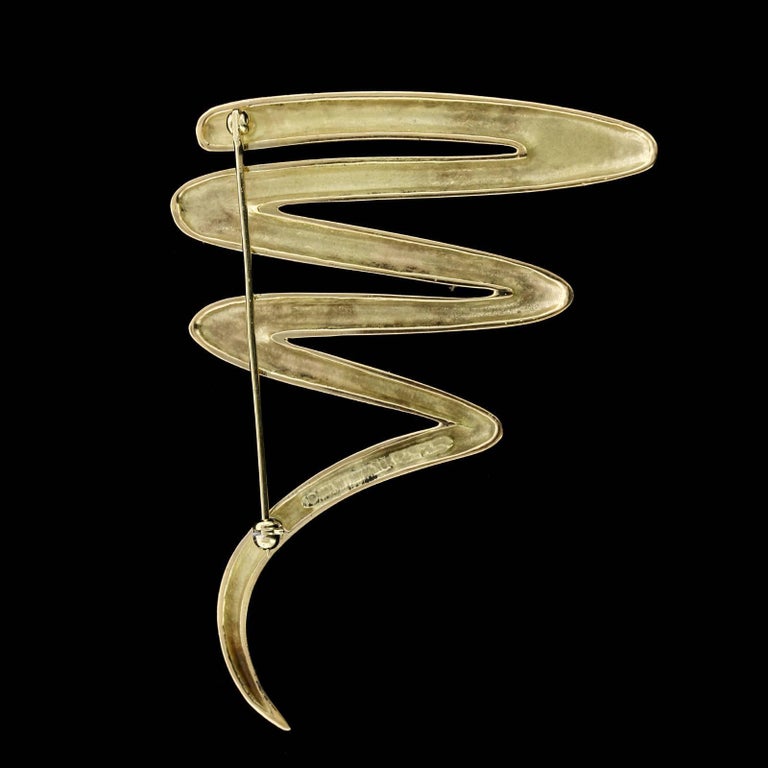 Tiffany and Co. Paloma Picasso 18 Karat Yellow Gold Squiggle Pin For ...