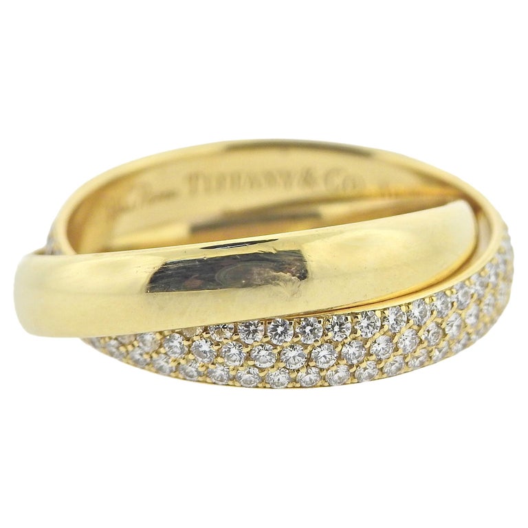 Tiffany and Co Paloma Picasso Diamond Gold Band Ring For Sale at 1stDibs
