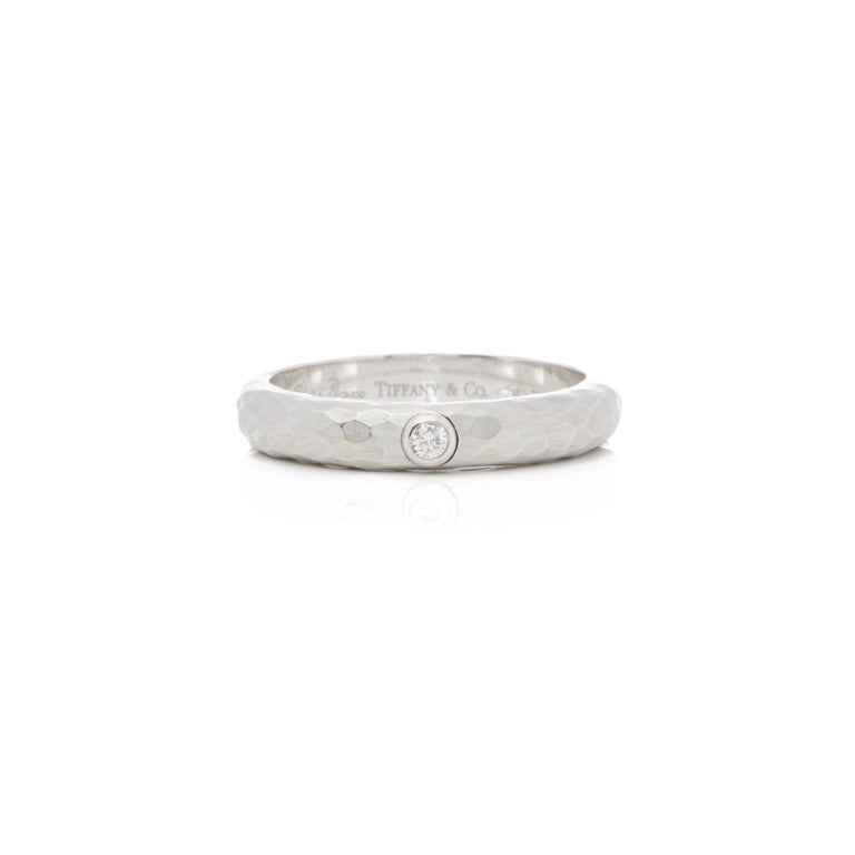 Tiffany &Co Paloma Picasso Hammered Finish Solitaire Diamond Ring For ...