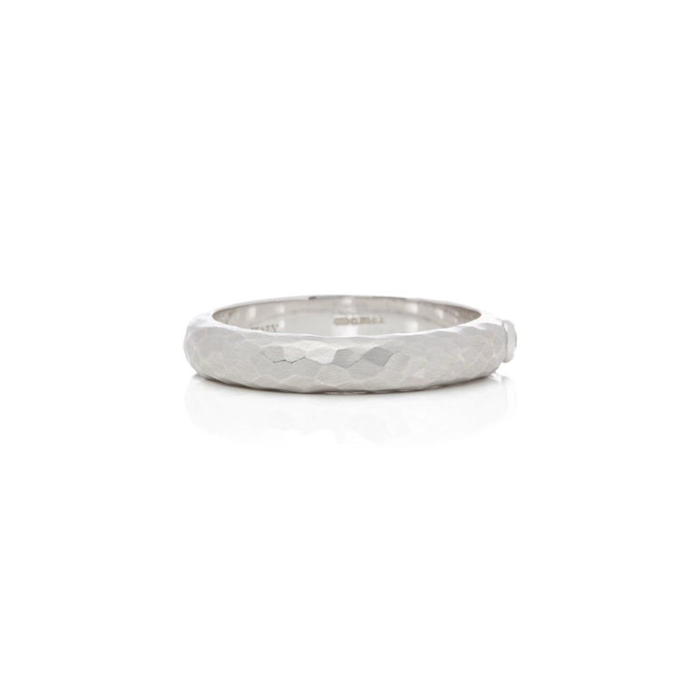 Tiffany &Co Paloma Picasso Hammered Finish Solitaire Diamond Ring For ...