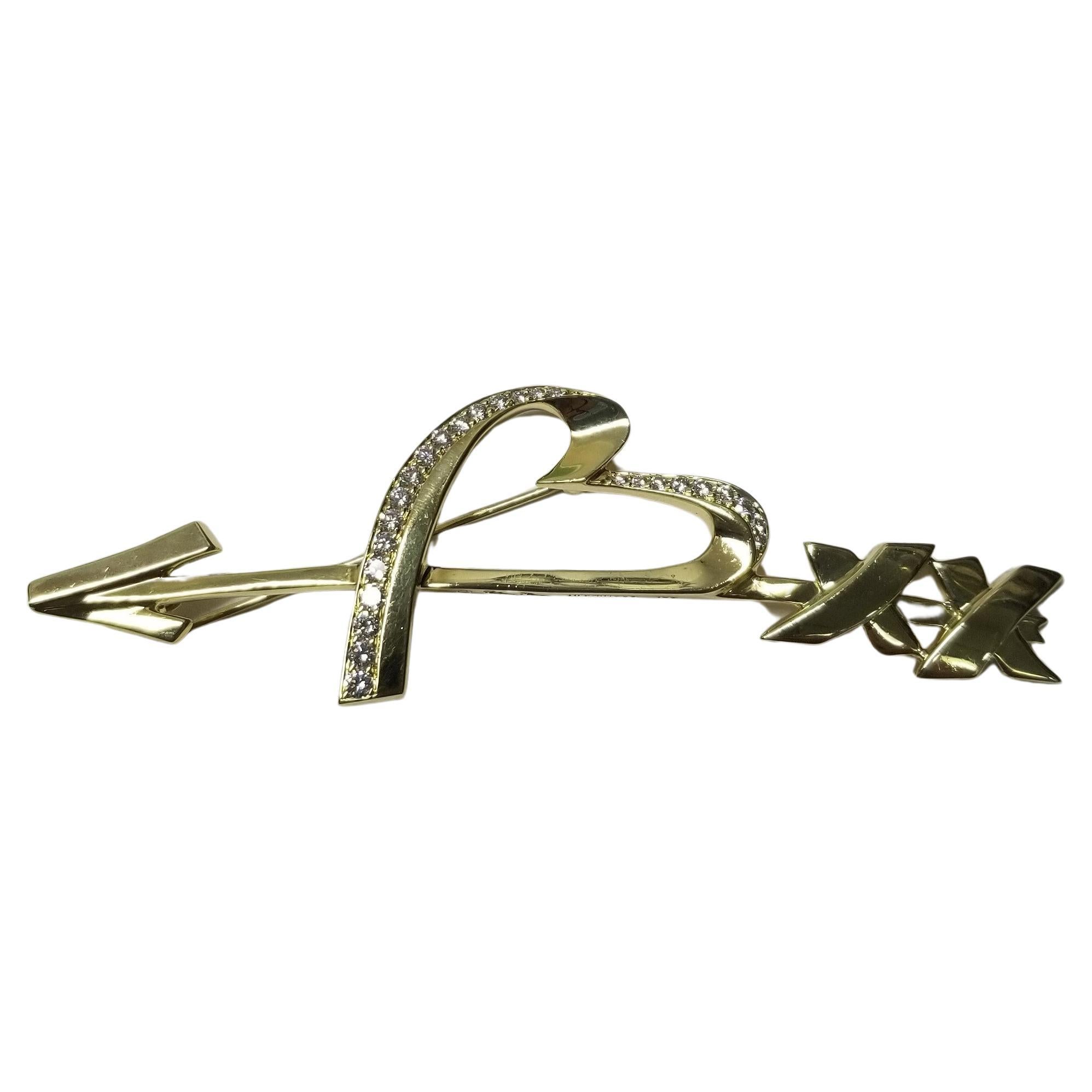Tiffany and Co. Paloma Picasso Heart and Arrow Brooch 18 karat Gold and ...