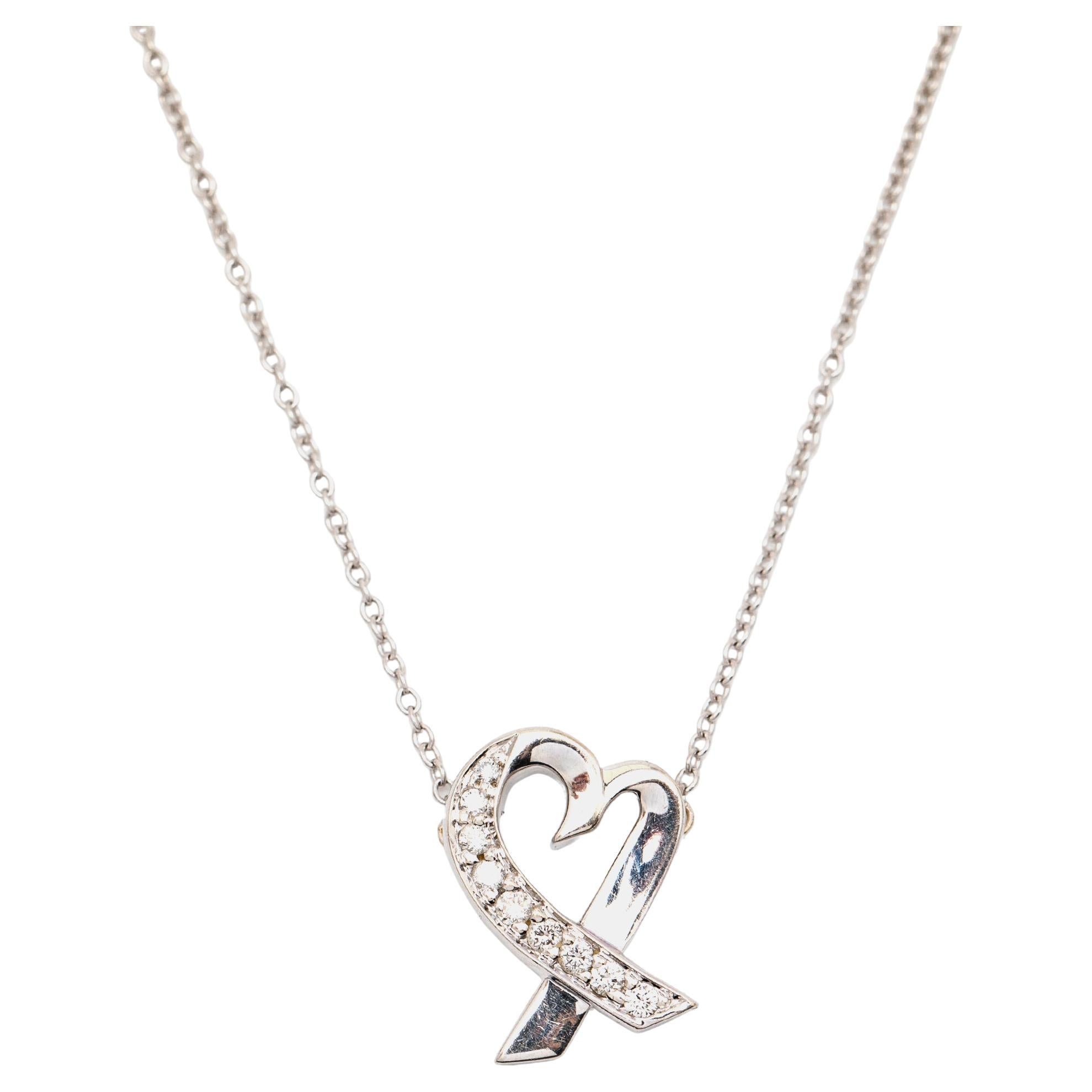 Tiffany and Co. 18k Gold Platinum Paloma Picasso Diamond x Pendant ...
