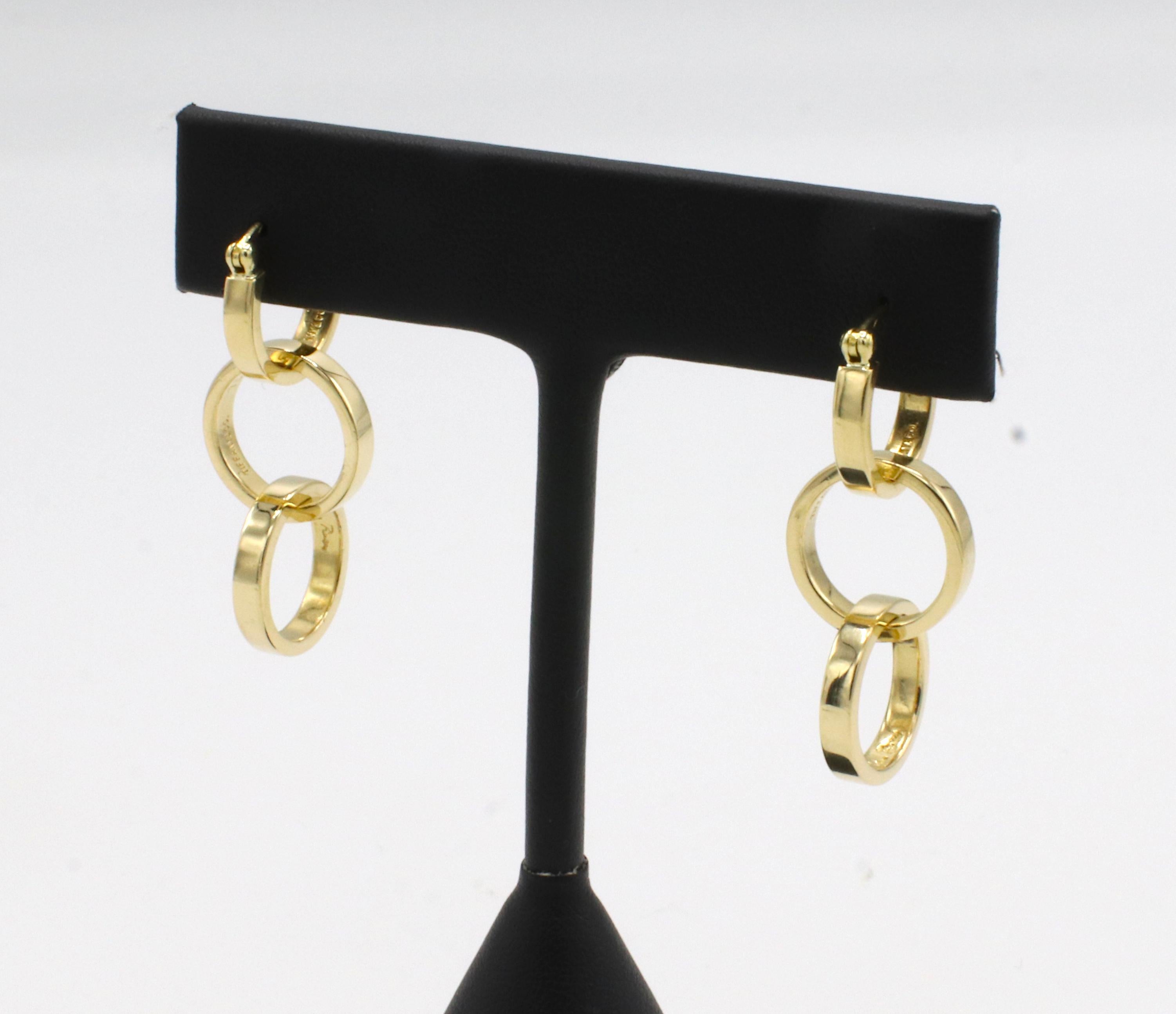Tiffany and Co. Paloma Picasso Interlocking Gold Hoop Dangle Drop ...