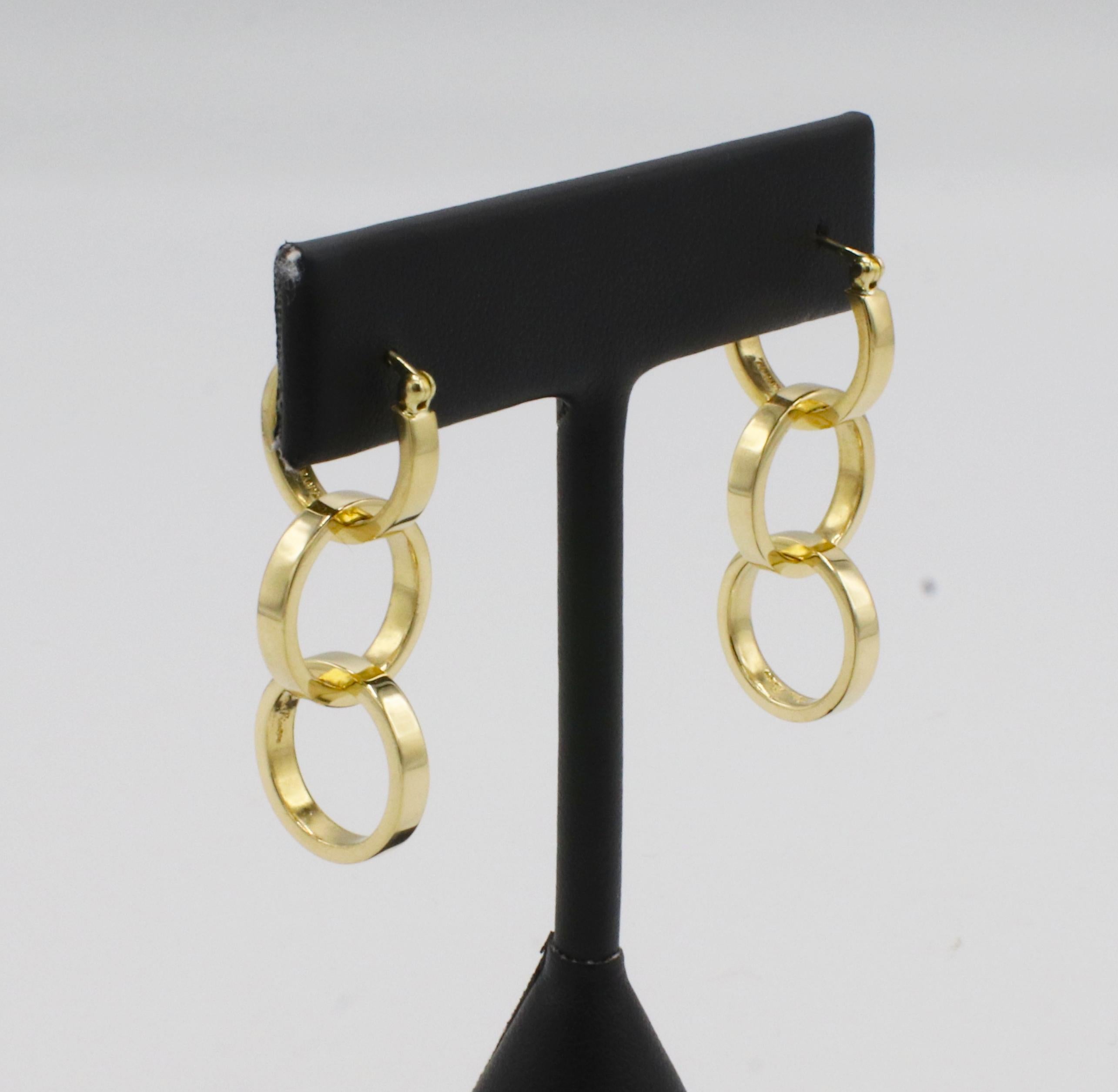 Tiffany and Co. Paloma Picasso Interlocking Gold Hoop Dangle Drop ...
