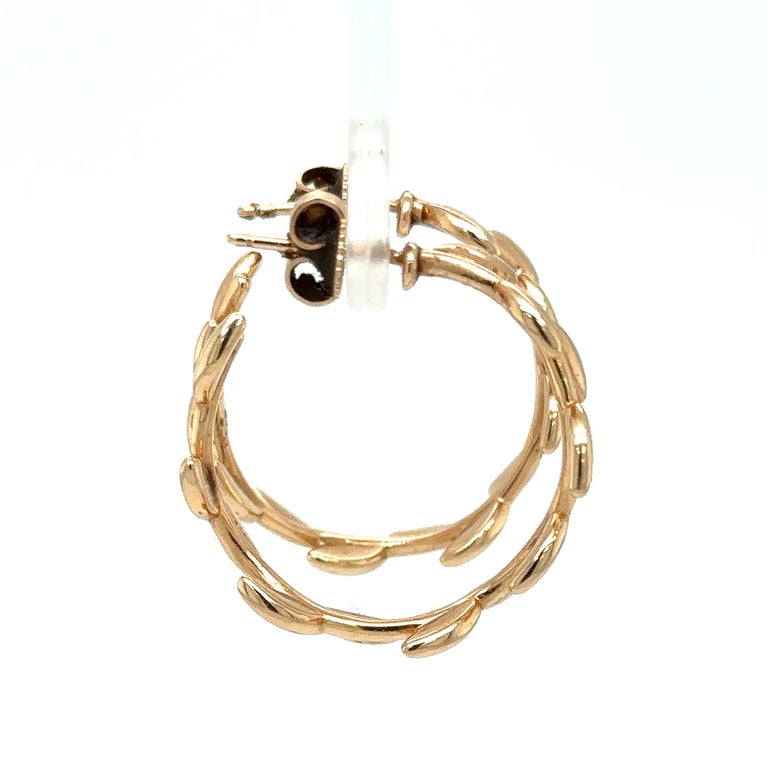Tiffany And Co Paloma Picasso Olive Leaf Hoop Earrings In 18 Karat