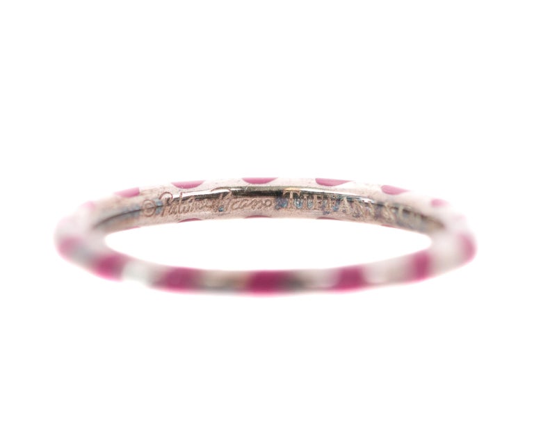 Tiffany and Co. Paloma Picasso Sterling Silver, Red Enamel Candy Cane ...