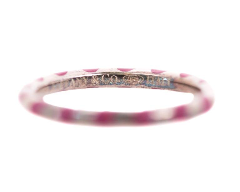 Tiffany and Co. Paloma Picasso Sterling Silver, Red Enamel Candy Cane ...