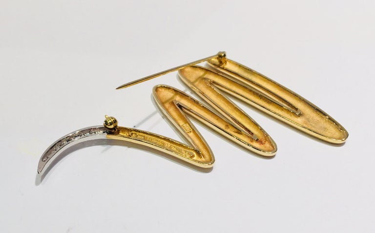 Tiffany and Co. Paloma Picasso Zig Zag Scribble Pin 18 Karat Gold ...