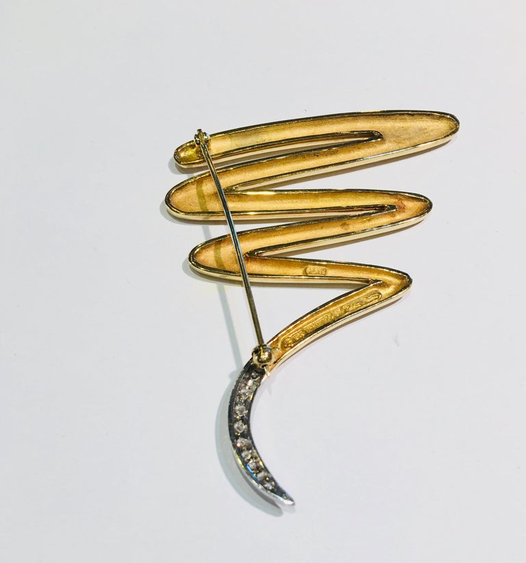 Tiffany and Co. Paloma Picasso Zig Zag Scribble Pin 18 Karat Gold ...