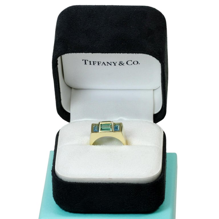 Tiffany and Co. Paloma's Studio Baguette 4 Stone 18k Yellow Gold Ring ...