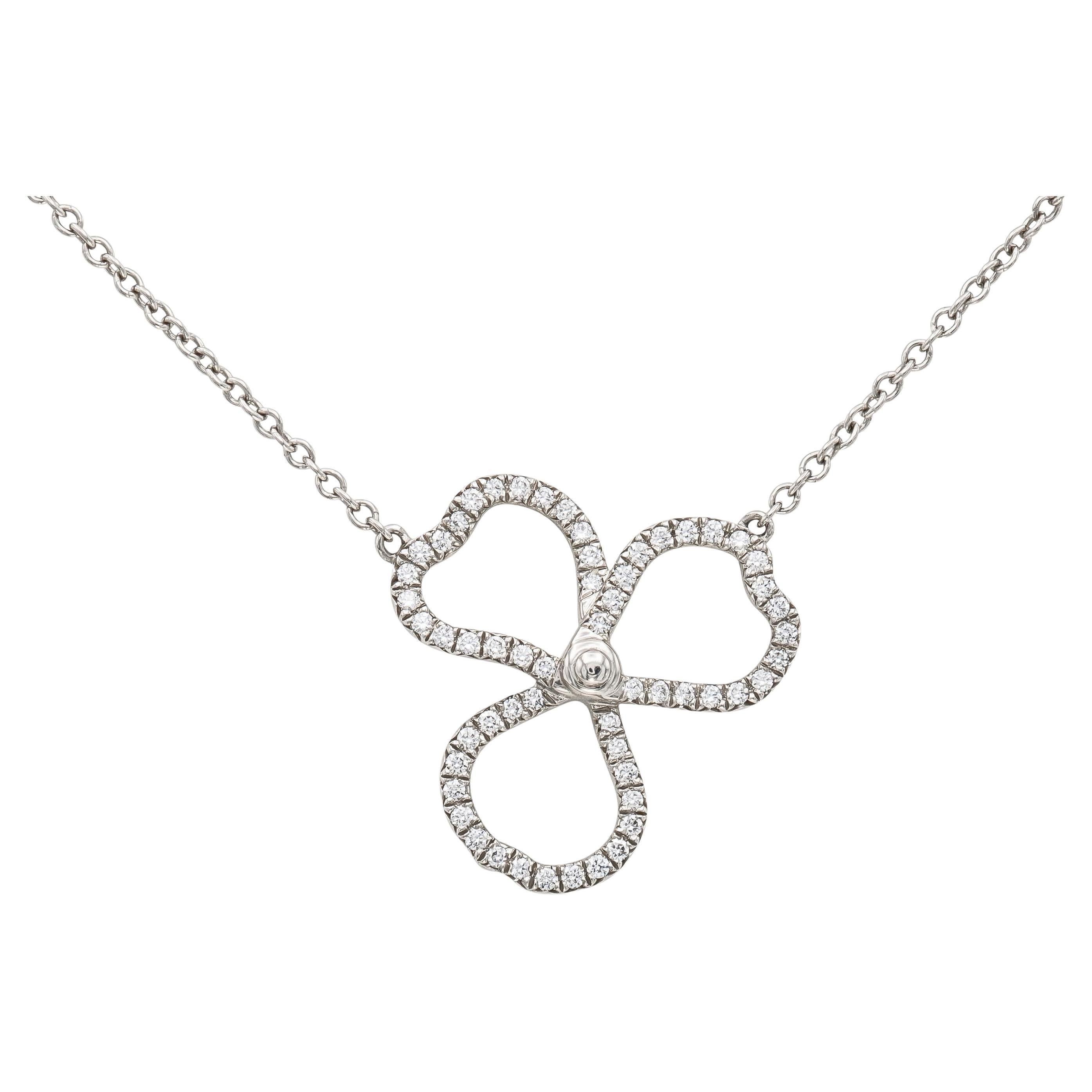 Tiffany and Co. Dogwood Diamond Yellow Gold Flower Pendant Necklace at ...