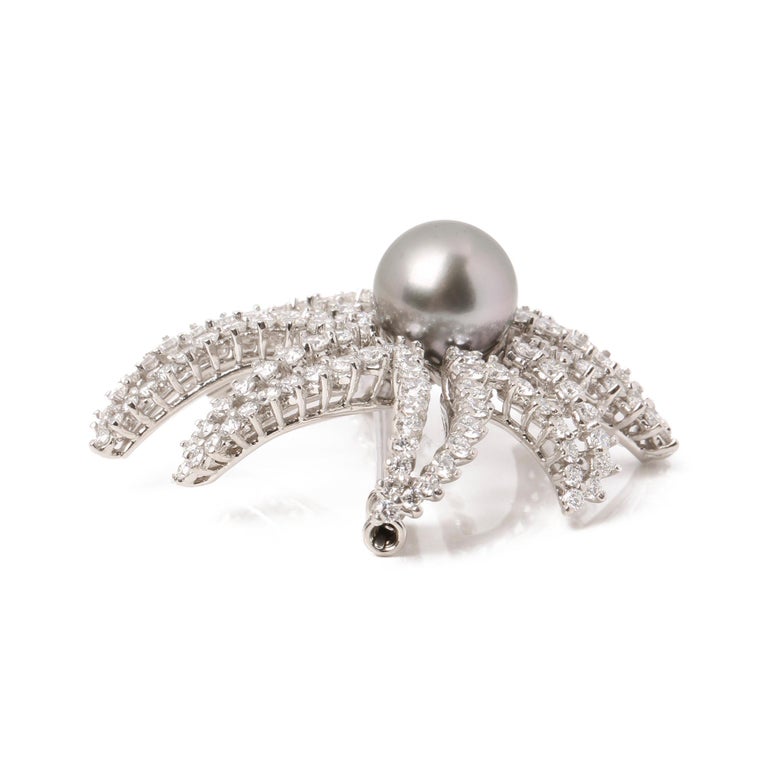 Tiffany and Co Pearl and Diamond Fireworks Brooch For Sale at 1stDibs