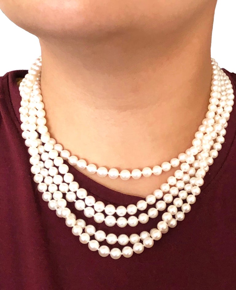 Tiffany and Co. Pearl Multi Strand Layered Necklace at 1stDibs ...