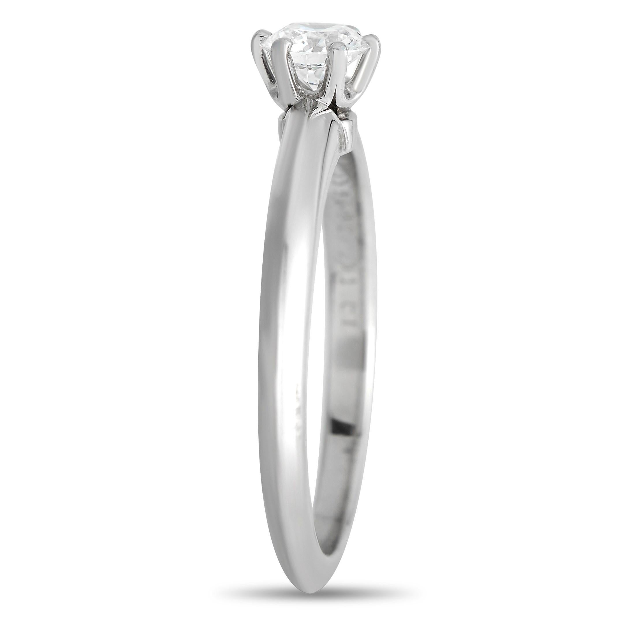Tiffany and Co. Platinum 0.31 Ct Diamond Solitaire Ring at 1stDibs