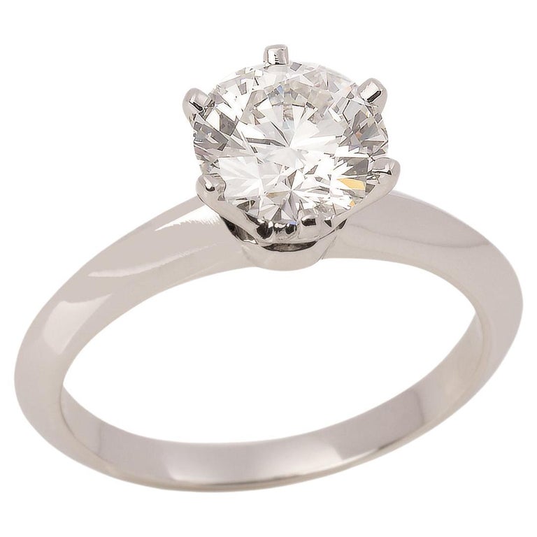 Tiffany and Co. Platinum 1.1ct Diamond Solitaire Ring at 1stDibs