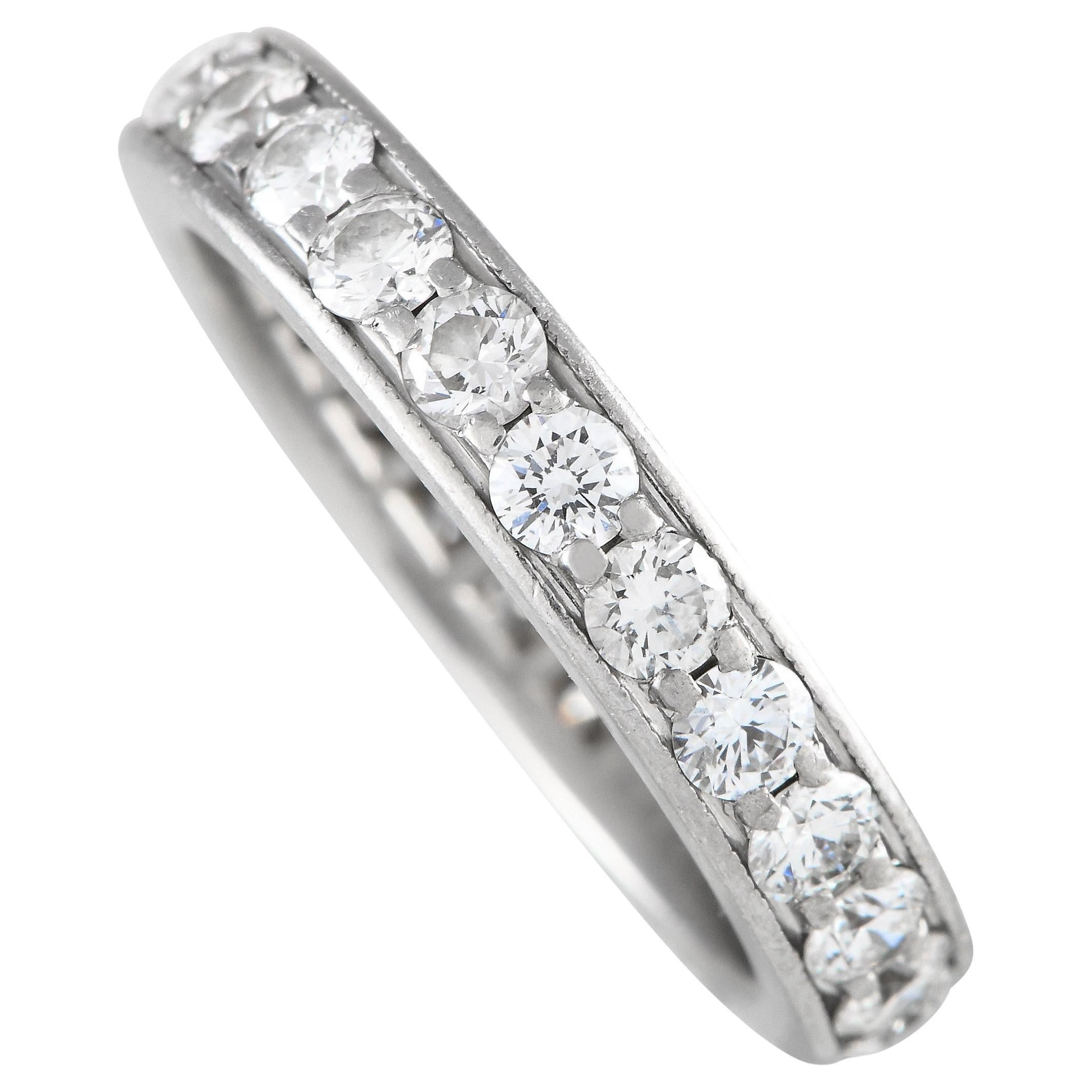 Tiffany and Co. Platinum 1.27ct Diamond Eternity Ring For Sale at 1stDibs