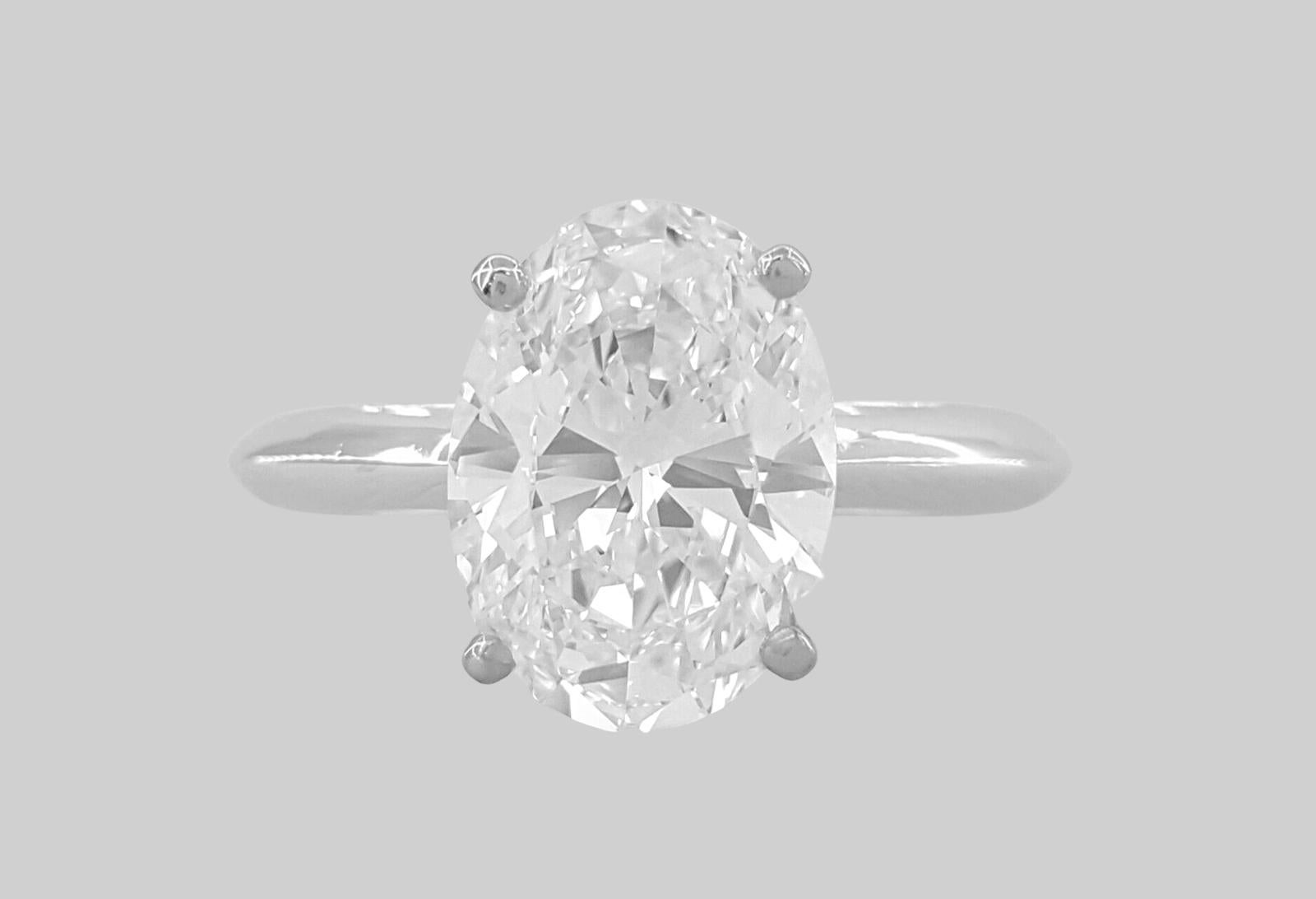 Tiffany and Co. Platinum 1.70 Carat Oval Cut Diamond Solitaire ...