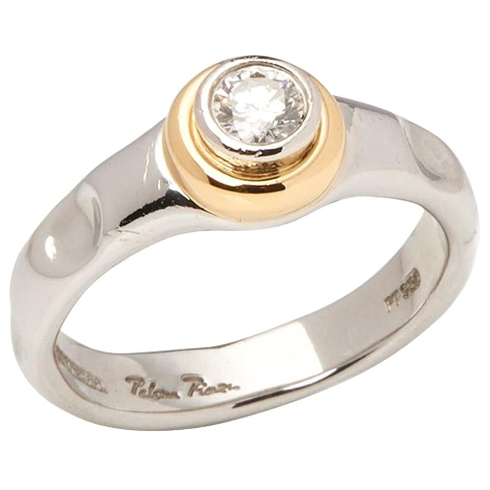 Tiffany and Co. Platinum and 18 Karat Gold 0.45 Carat Diamond Paloma ...