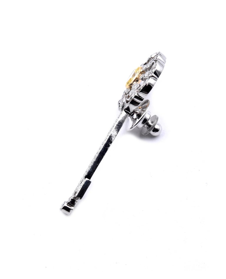 Tiffany and Co. Platinum and 18 Karat Yellow Gold “Scalloped” Key Pin ...