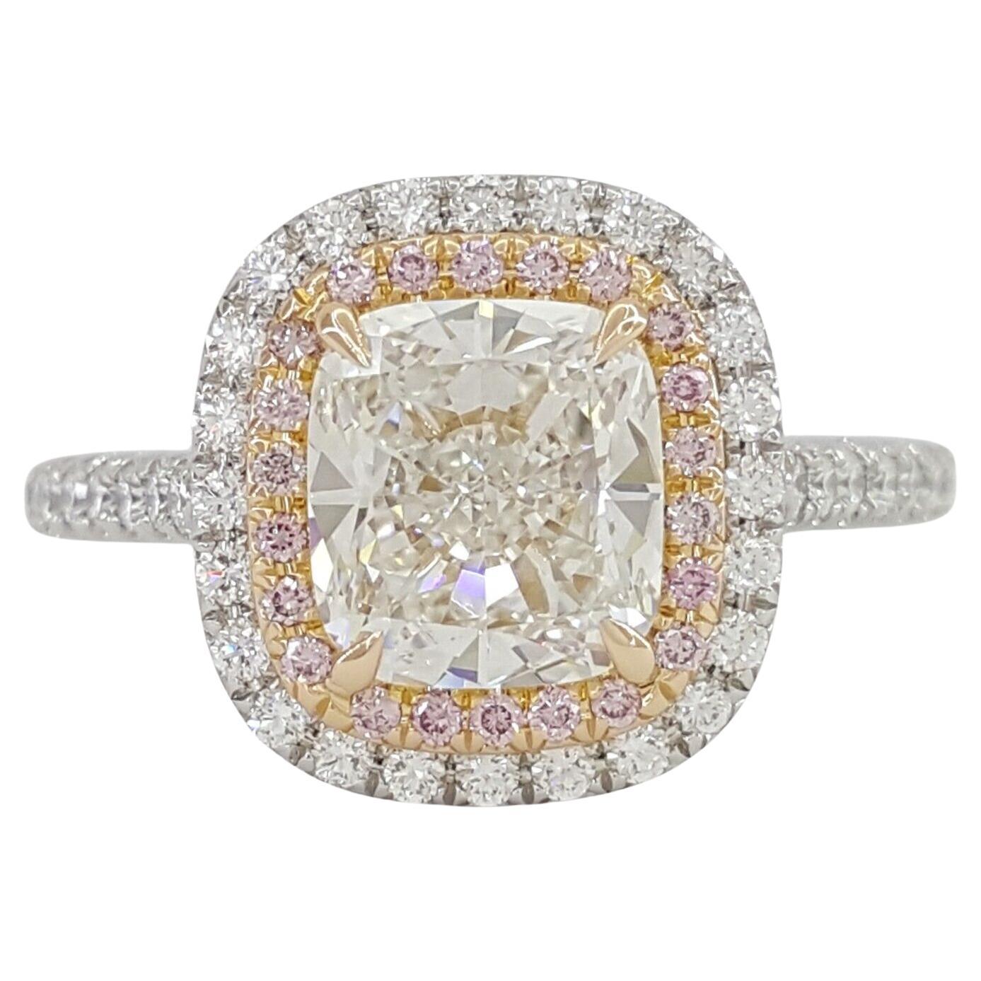 Tiffany and Co. Platinum and 18k Rose Gold Soleste Cushion Engagement ...