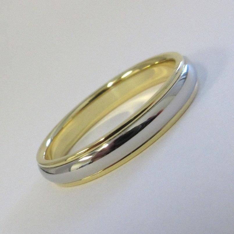 Tiffany and Co. Platinum 18k Yellow Gold Classic Lucida Wedding Band Ring 10.5 For Sale at 1stDibs