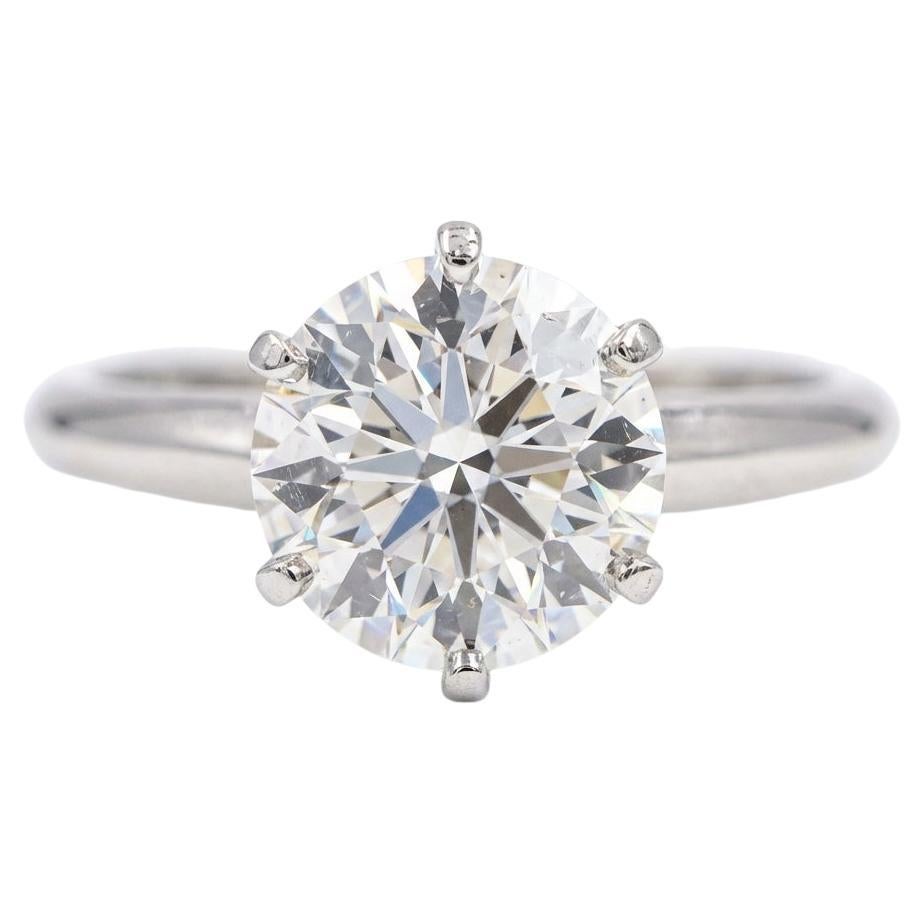 Tiffany and Co Platinum 2.00 Carat H VS1 Round Diamond Engagement Ring ...