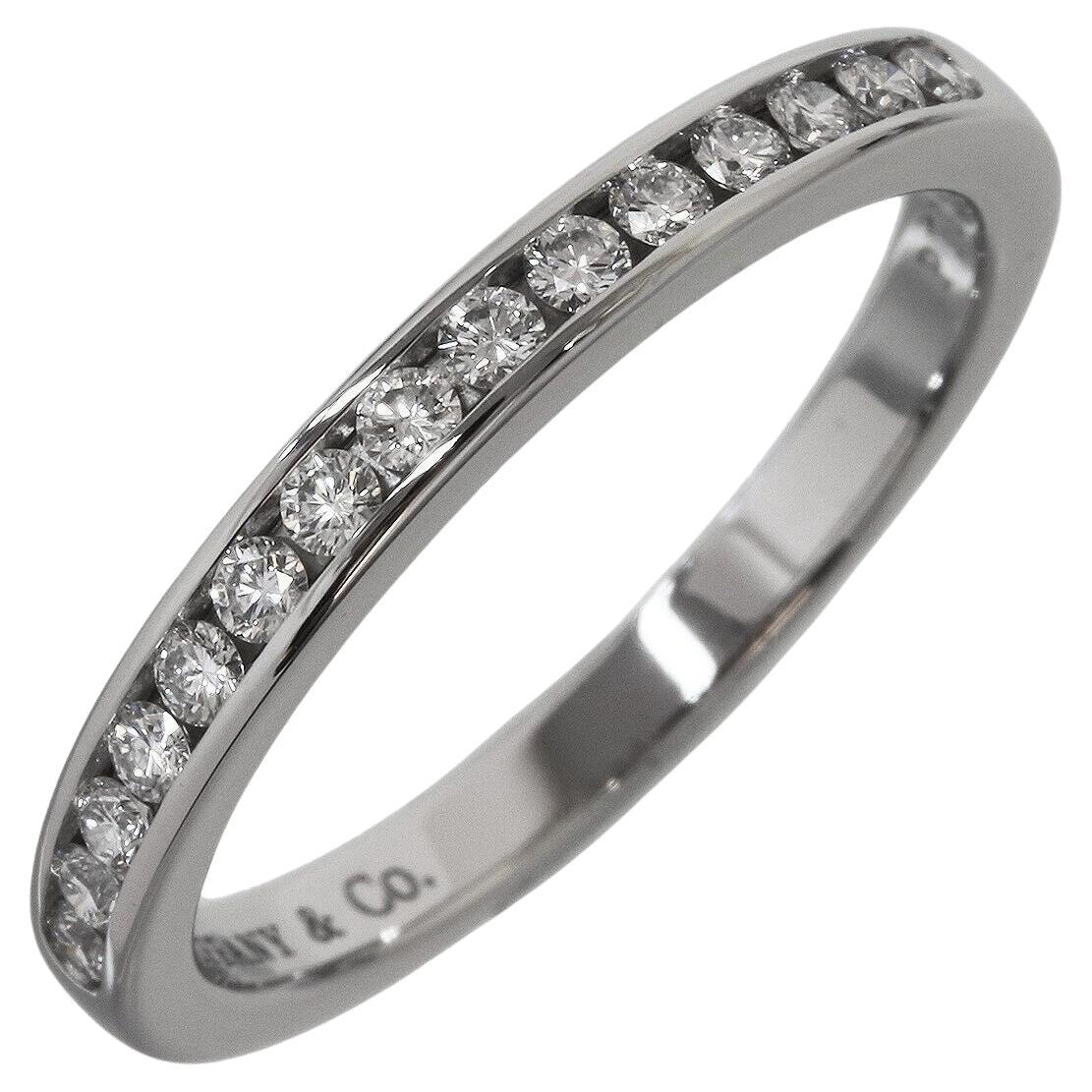 TIFFANY and Co. Platinum 2.5mm Half Circle Diamond Wedding Band Ring 7 ...