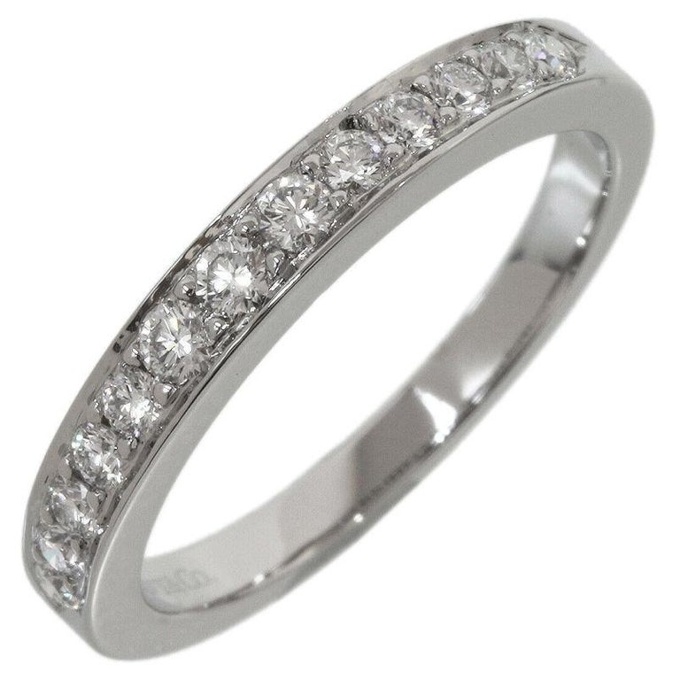 Tiffany and Co. Platinum Half Circle Bead-Set Diamond Band Ring 6 For ...