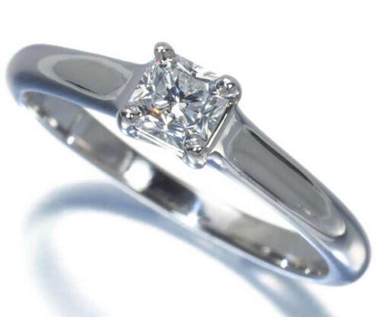 Tiffany and Co. Platinum .30ct Lucida Diamond Engagement Ring For Sale ...
