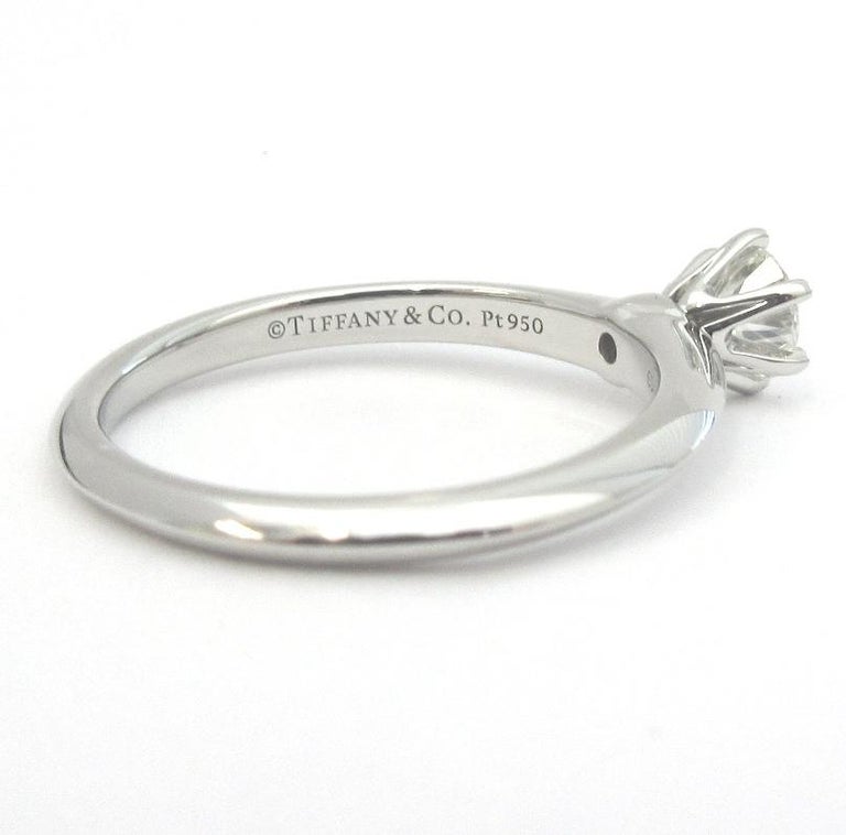 Tiffany and Co. Platinum .37 Carat Diamond Engagement Ring 5.5 with ...