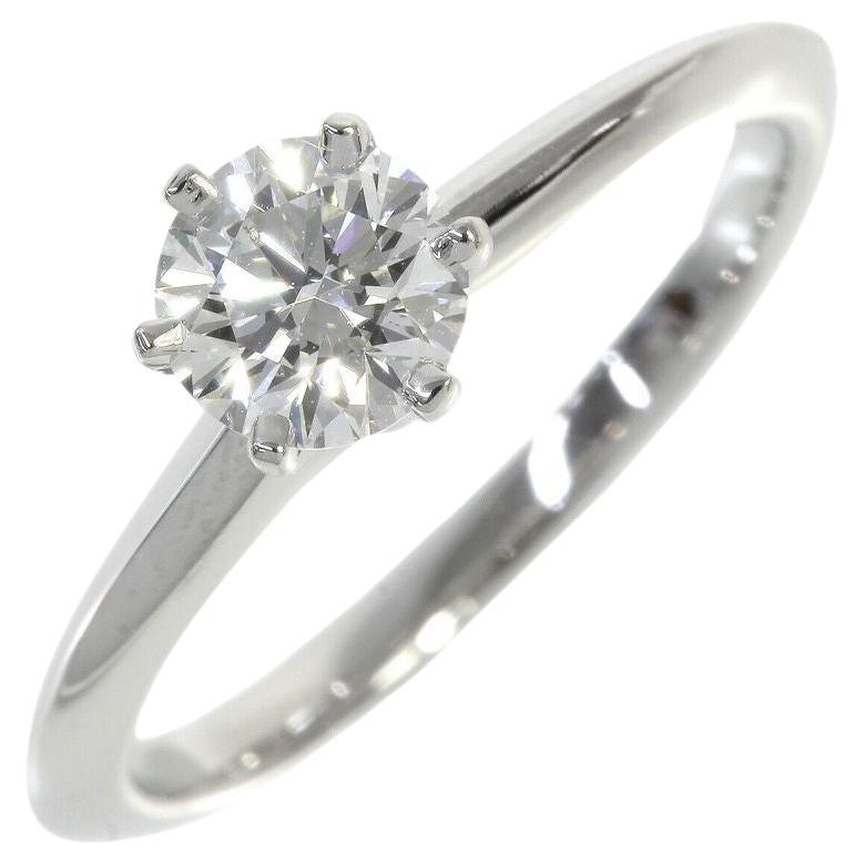 TIFFANY and Co. Platinum .48ct Diamond Engagement Ring 5.5 For Sale at 1stDibs