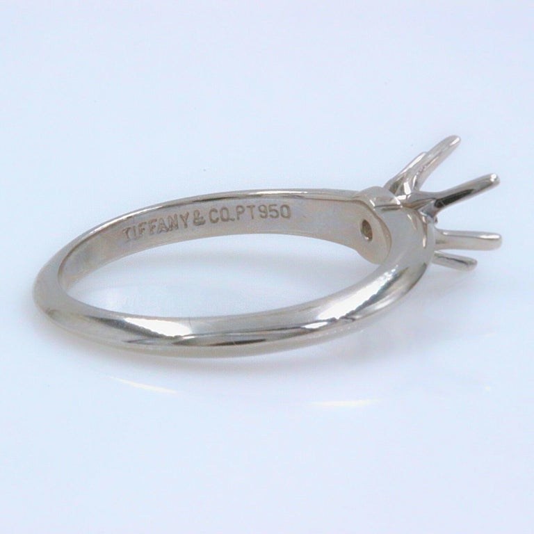 Tiffany and Co. Platinum 6 Prong Solitaire Setting Semi Mount Ring at ...