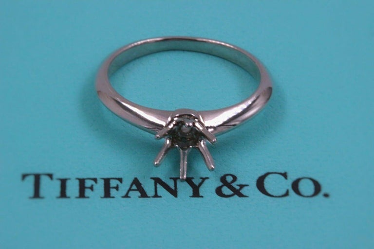 Tiffany and Co. Platinum 6 Prong Solitaire Setting Semi Mount Ring at ...